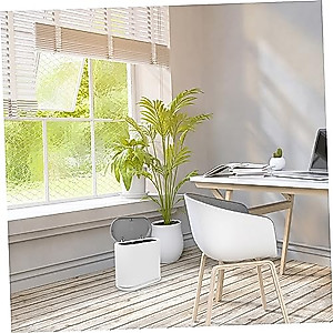 CRILSTYLEO Garbage Can Trash Can with Lid Toilet Trash Can Recycling Bin Reusable Trash Can Office Trash Can Trash Can Bathroom with Lid Litter Trash Can Trash Bin with Lid Abs White