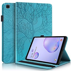 Case for Samsung Galaxy Tab A 8.0 Case 2019 Model SM-T290 /T295 Premium PU Leather Flip Wallet Cover Folio Stand Shell with Pencil Holder Card Pockets for Galaxy Tab A 8.0 inch Tablet - Turquoise