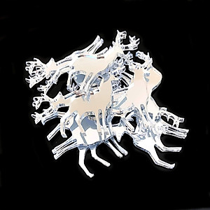 Super Cool Creations Reindeer Shaped Crafting Mirrors, Set of 10, Many Colours, Shatterproof Acrylic, Lime Green, Pack of 10 x 5cm