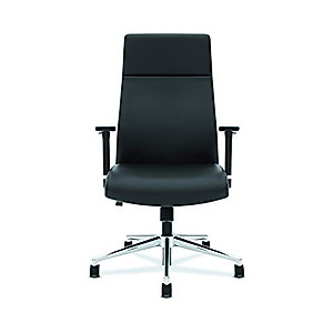 HON Define Executive Leather Chair - High-Back Office Chair for Computer Desk, Black (HVL108)