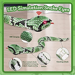 FauKait cat Toys Snake,Smart Sensing Snake cat Toy,Kitten Toys Interactive cat Toy,USB Rechargeable Electric Simulation Slithering Serpent-for Kids, Cats & Dogs,Game Play Toy