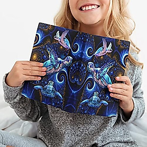 YEXIATODO Fantasy Sea Turtle Stretchable Book Covers Paperback Book Cover Fits Most Hardcover Textbooks Starsky up to 9x11 Adhesive-Free Nylon Fabric School Book Protector for Primary Secondary