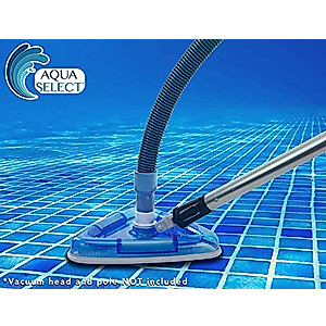 Aqua Select Premium Kink-Free Swimming Pool Vacuum Hoses with 1.5-Inch Swivel Cuff | 50-Feet Length | Hose Helper Included | Perfect For Above Ground and Inground Pools