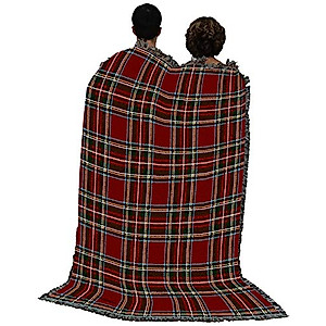 Pure Country Weavers Plaid Blanket Stewart Royal Tartan - Patterns Gift Tapestry Throw Woven from Cotton - Made in The USA (72x54)