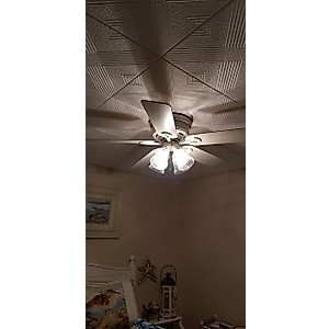 A la Maison Ceilings R34 Pyramid Illusion Foam Glue-up Ceiling Tile (256 sq. ft./Case), Pack of 96, Plain White