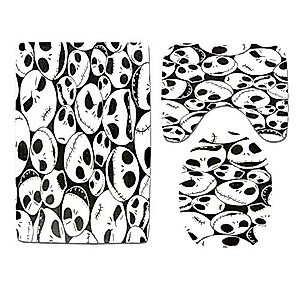 4PCS/Set Halloween Shower Curtain, Christmas Bathroom Set, Waterproof Shower Curtain Sets with Non-Slip Rugs, Toilet Lid Cover and Bath Mat, Durable Shower Curtain with 12 Hooks