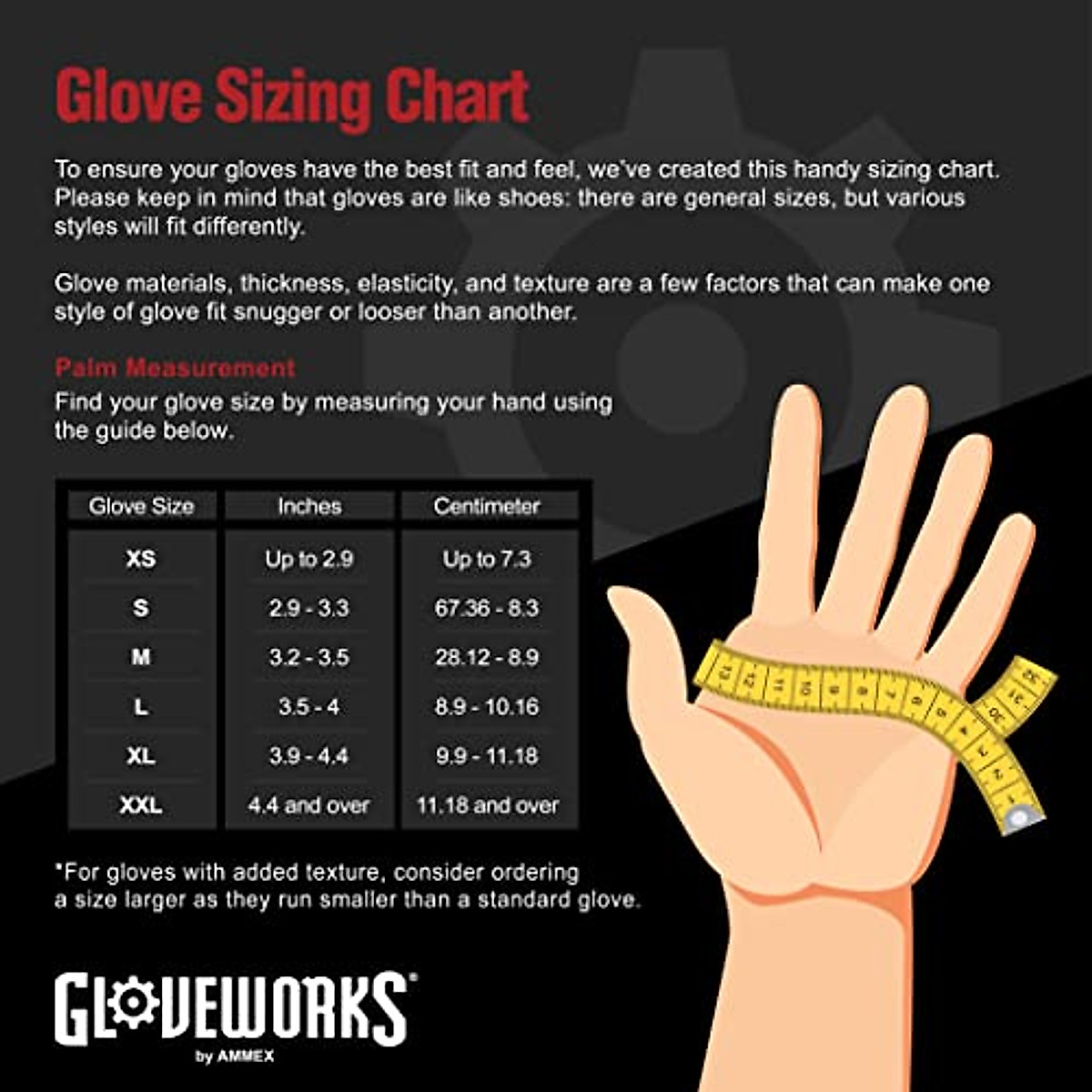 GLOVEWORKS HD Black Nitrile Industrial Disposable Gloves, 6 Mil, Latex-Free, Raised Diamond Texture, Large, Box of 100