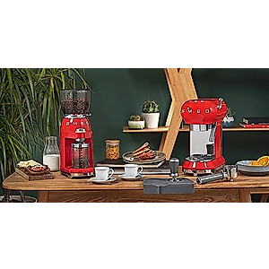 Smeg CGF01RDEU Electric Coffee Grinder with a Power of 150 W CGF01RDEU-red, Plastic, red
