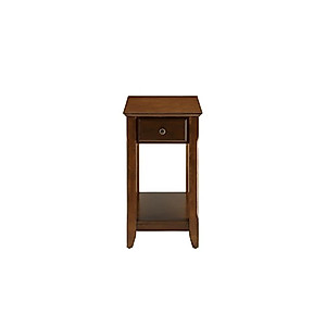 Acme Bertie 1-Drawer Wooden End Table with Bottom Shelf in Walnut