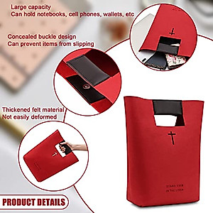 Felt Bible Cover, Bible Protective Carrying Case, Bible Tote, Bible Study Book Holder, Church Bible Carrier with Hollowed Cross Design and Bible Verse