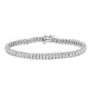 Hdiamonds 1 Carat Total Weight (cttw) Bracelet - 10K White Gold Diamond Tennis Bracelet for Women