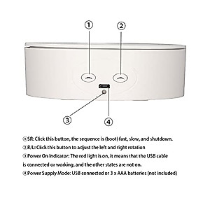 Tharyee Electric Rotating Display Stand, 360 Degree Rotating Turntable, 360 Degree Rotating Display Stand Maximum Load 6.6lb Electric Rotating Turntable for Wine Bottles Cosmetics (White)