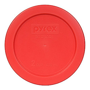 Pyrex 7200-PC 2 Cup (4) Dark Blue 1113764 & (4) Orange 1113762 & (4) Red 1113763 Lid (12-Pack)