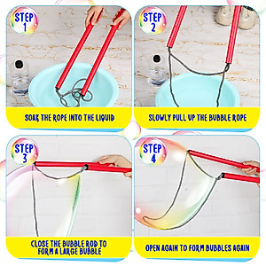 FairySandy 8 Pieces Giant Bubble Wands Big Bubble Wands for Kids Outdoors Bubble Toy for Birthday, Outdoor Activities, Party Favors, Giant Bubble Solution Not Included (Red)