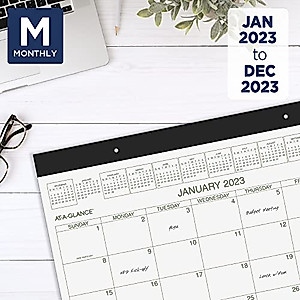 AT-A-GLANCE 2023 RY Two Color Monthly Desk Pad, Large, 21 3/4" x 17"
