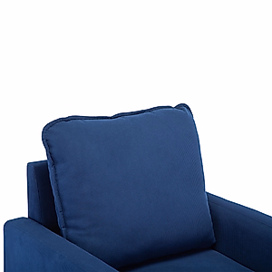 HomSof Swivel Barrel Chair, 360 Degree Modern Lounge Chair, Navy Velvet Accent Armchair for Living Room