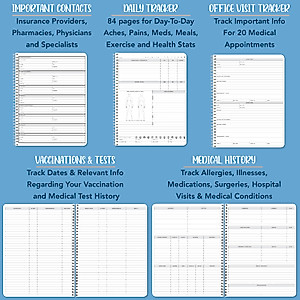 BookFactory Personal Medical Journal/My Medical History Logbook/Daily Medications Log Book/Medicine, Treatment, Doctor Visit Tracking Records - Wire-O, 100 Pages 6" x 9" (JOU-100-69CW-PP-(Medical))