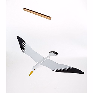 WitnyStore White Seagull Mobile Birds - Collectible Animal Art - Wooden Hand Made and Painted Birds in Flight Hanging Decor Wind Chimes Gifts and Souvenirs