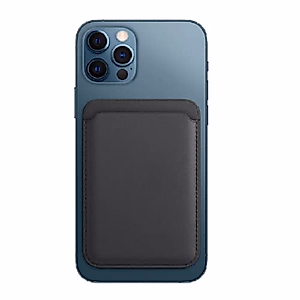 Lacase unisex Faux Leather Magnetic Card Wallet Holder with MagSafe for iPhone 14 / 13 / 12 Series, (Black)…