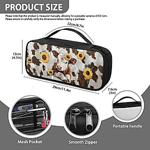 Sepetwhos Sunflower Cow Stethoscope Carrying Case Large Stethoscope Holderwith Mesh Pockets Portable Hard Organizer Storage Bag Stethoscope Accessories
