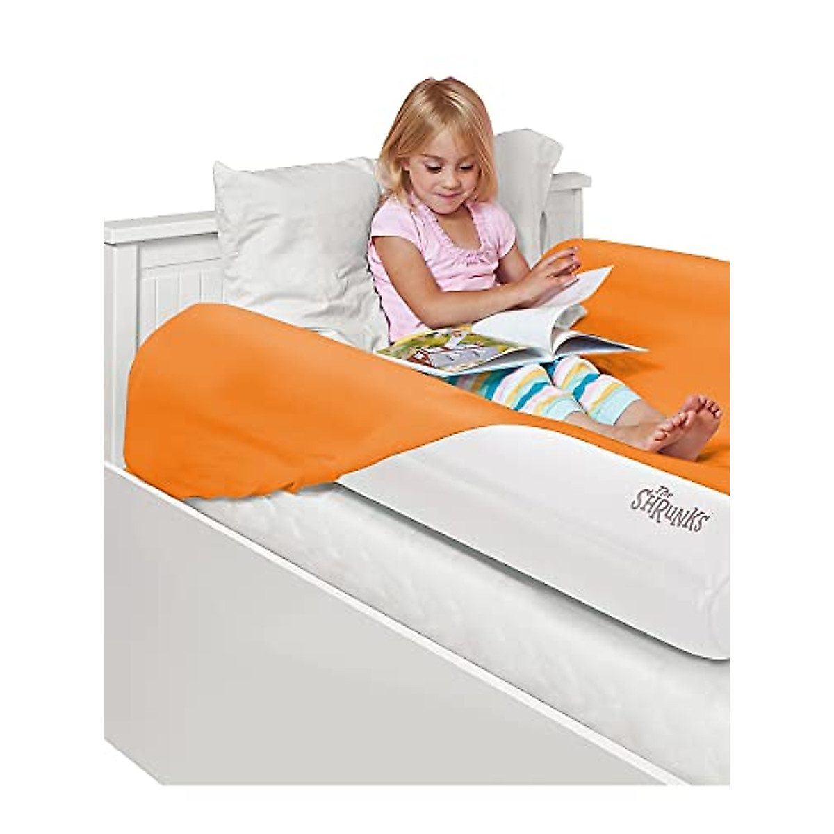 {2-Pack} Shrunks Inflatable Bed Rail for Toddlers, Kids, Adults, and Elderly | Portable Bed Bumpers for Toddlers Travel or Home | Blow Up Bed Guard Rail for Twin, Full, Queen, King Size Beds