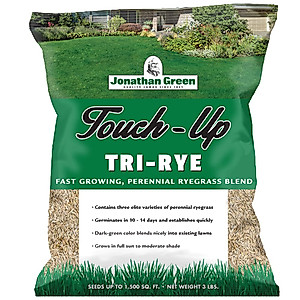 Jonathan Green (12120) Touch-Up TRI-RYE Perennial Ryegrass Grass Seed - Cool Season Lawn Seed (3 lb)