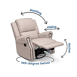 Delta Home Denham Recliner Glider Swivel Chair, Wood, Flax