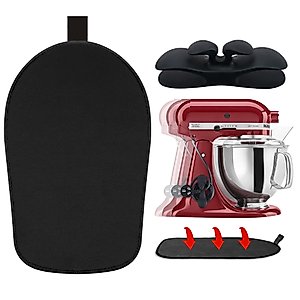 Mixer Slider Mat for Kitchenaid Stand Mixer Slider Mat with Bendable Cord Organizer for KitchenAid 6-8 Qt Appliances Air Fryer Slider Mat (6-8Qt, White)