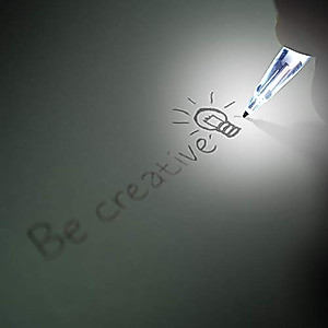 Penyeah Pen Light - LED Pen with Light, Light Up Penlight for Night Writing Ballpoint Pen for Night Writer - Useful Extend Replacement Accessorries Included-2 PK -White Light