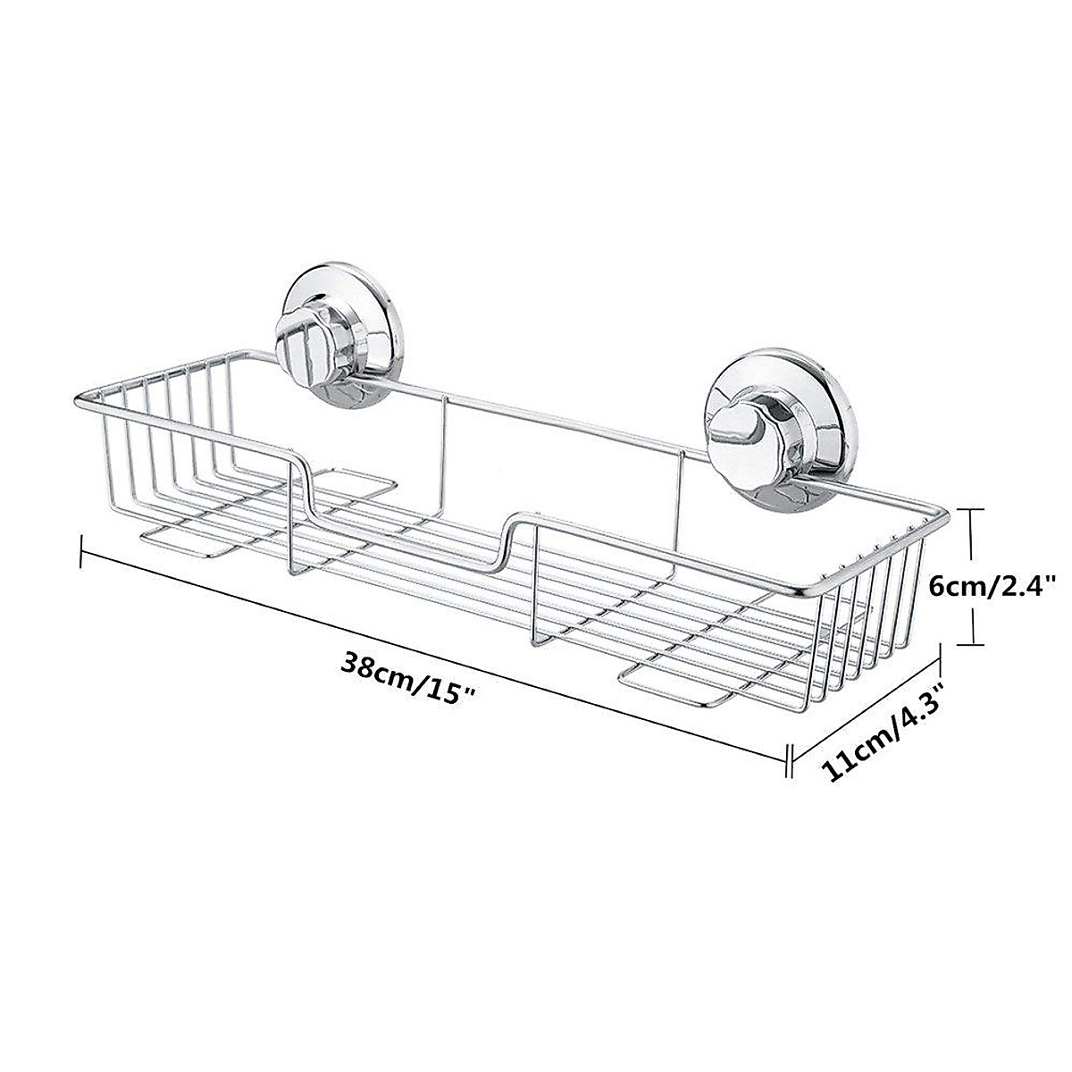 MONOKIT Shower Caddy Suction Cup Basket-Command Bathroom Shower Wall Caddy Organizer Shelf with Hooks Stainless Steel Large Shampoo Shower Holder Shelves for Bath, Drill Free and Never Rust