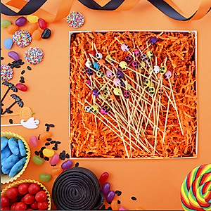 LOMIMOS 250g/8.8oz Halloween Orange Raffia Paper Confetti Shred,for Gift Wrapping Craft DIY Packaging Filling Party Decoration