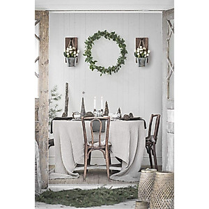 Dahey Rustic Wall Hooks for Mason Jar Lantern Wall Decor, Set of 2 Decorative Iron Hooks with Wood Boards for Hanging Sconce Candle Plants Hangers, Christmas Home Decor