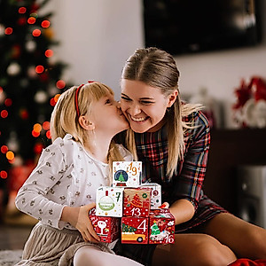 OurWarm Christmas Advent Calendar Boxes 2023, 24 Days Christmas Countdown Calendar Cardboard Number Gift Boxes Countdown to Christmas Empty Advent Calendar Candy Box for Adult Kids Xmas Holiday Decor