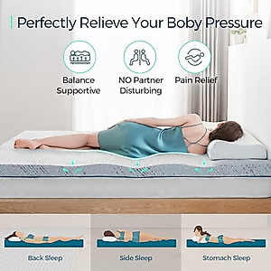 LINSY LIVING Mattress Topper Queen Gel Infused Memory Foam Mattress Topper, 3 Inches Cooling Bed Topper Queen Size with Removable Cover, CertiPUR-US & Oeko-TEX Certified, Queen