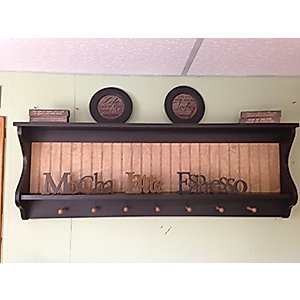 Primitive Plate Rack Wall Shelf Country Wood Display Plate and Bowl Rack Shaker Shelf