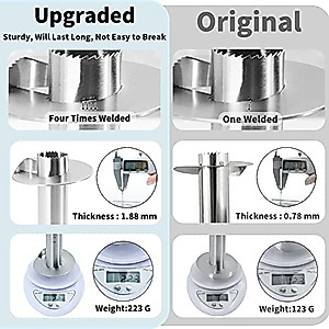 Newness Pineapple Corer and Slicer Tool, Durable Pineapple Core Remover with Upgraded Cutter & Reinforced Thicker Blade, Stainless Steel Kitchen Fruit Gadget for Diced Pineapple Rings, Black Handle