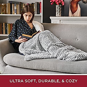 Mellanni Faux Fur Plush Blanket - Luxurious Gray Throw Blankets - Fuzzy Blankets and Throws - 2-Sided Faux Fur Blanket & Sherpa - Shed-Resistant Throws and Blankets for Sofa (50" x60'', Gray)