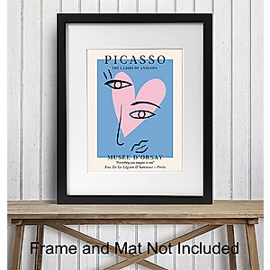 Pablo Picasso Wall Art Prints - Pablo Picasso Poster - Mid-Century Modern Room Decor - Gallery Wall Art - Museum Poster - Abstract Art - Minimalist Wall Decor- Line Art Wall Decor- Art Gifts for Women