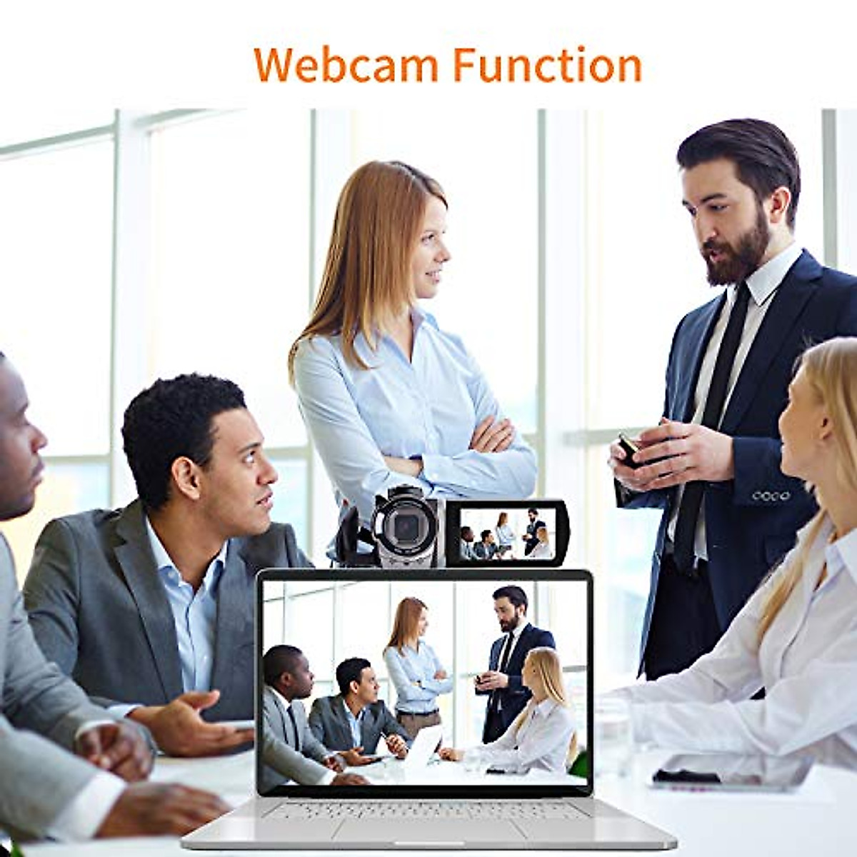 kicteck Video Camera Camcorder Digital Camera Recorder Full HD 1080P 15FPS 24MP 3.0 Inch 270 Degree Rotation LCD 16X Zoom Camcorder with 2 Batteries(604s)