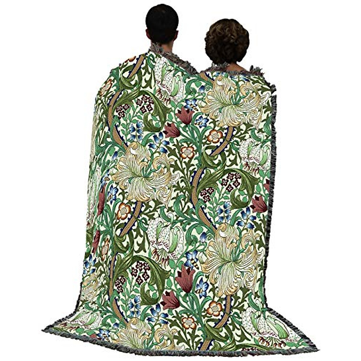 Pure Country Weavers William Morris Golden Lily Blanket - Arts & Crafts - Gift Tapestry Throw Woven from Cotton - Made in The USA (72x54)