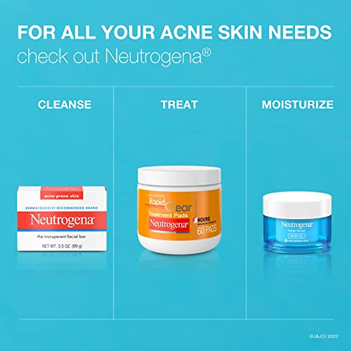 Neutrogena Facial Cleansing Bar Treatment for Acne-Prone Skin, Non-Medicated & Glycerin-Rich Formula Gently Cleanses without Over-Drying, No Detergents or Dyes, Non-Comedogenic, 3.5 oz