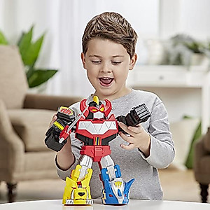 Power Rangers Playskool Heroes Mega Mighties Megazord Action Figure, 12-Inch Mighty Morphin Toy for Kids Ages 3 and Up
