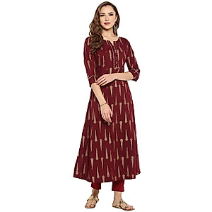 Janasya Indian Women's Tunic Tops Cotton Kurti for Women