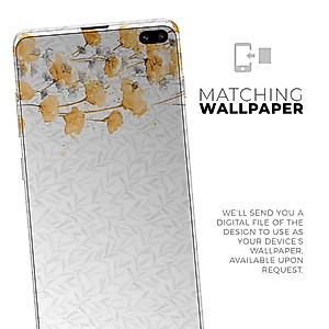 DesignSkinz Karamfila Yellow & Gray Floral V14 Protective Vinyl Decal Wrap Skin Cover Compatible with The Samsung Galaxy S20 (Screen Trim & Back Glass Skin)