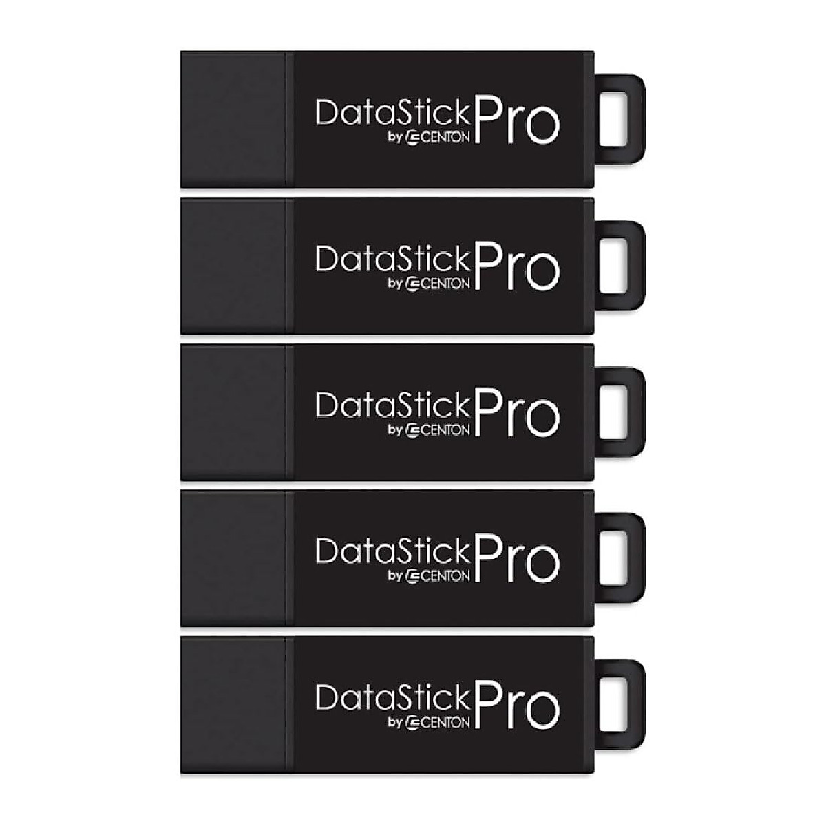 Centon Electronics DataStick Pro USB 3.2 Gen1 Flash Drive, 128 GB, 5 USB Flash Drives, 5 Bulk Pack, Black