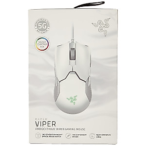 Razer Viper Ultralight Ambidextrous Wired Gaming Mouse: 2nd Generation Razer Optical Mouse Switches - Razer 5G Optical Sensor - 71g Lightweight Design - Speedflex Cable - Mercury White