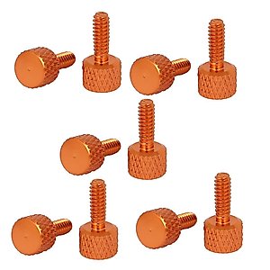 IIVVERR Computer Graphics Card Round Head Knurled Thumb Screws Orange 6#-32 10pcs (Tarjeta gráfica para computadora Cabeza redonda con tornillos moleteados, tornillos naranja 6# -32 10 piezas