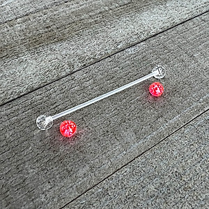 Body Candy Pregnancy Belly Button Ring Clear and Pink Acrylic Glitter Pack