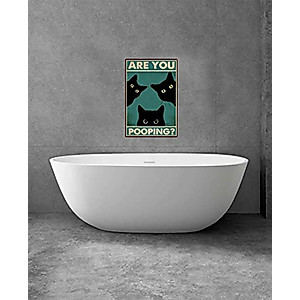 Black Cat Are You Pooping Funny Tin Signs Bathroom Wall Decor 8 x 12 Inch (918)
