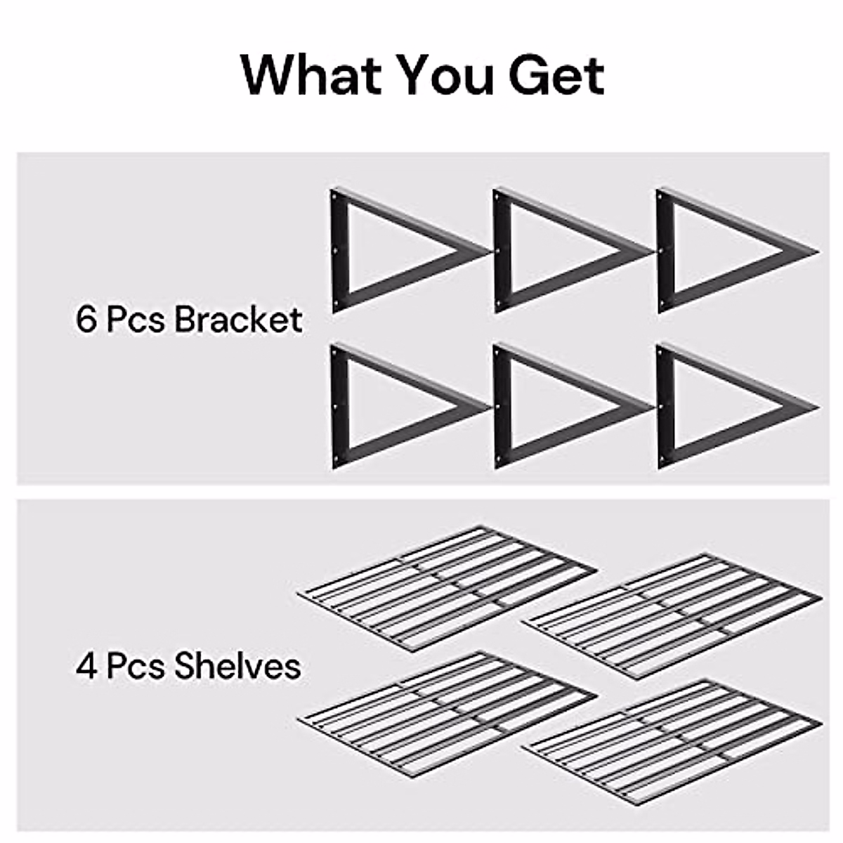 SunsGrove 2-Pack Garage Shelving 2x6ft Heavy Duty Wall Shelf Garage Storage System Shelves, 800 LBS Weight Capacity, Black